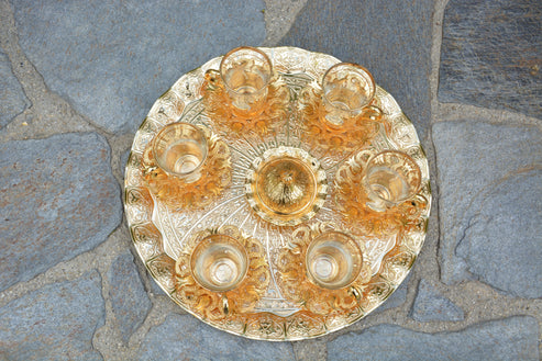OUT OF STOCK-Golden Turkish Tea Cup set for Six – HILYA DECOR