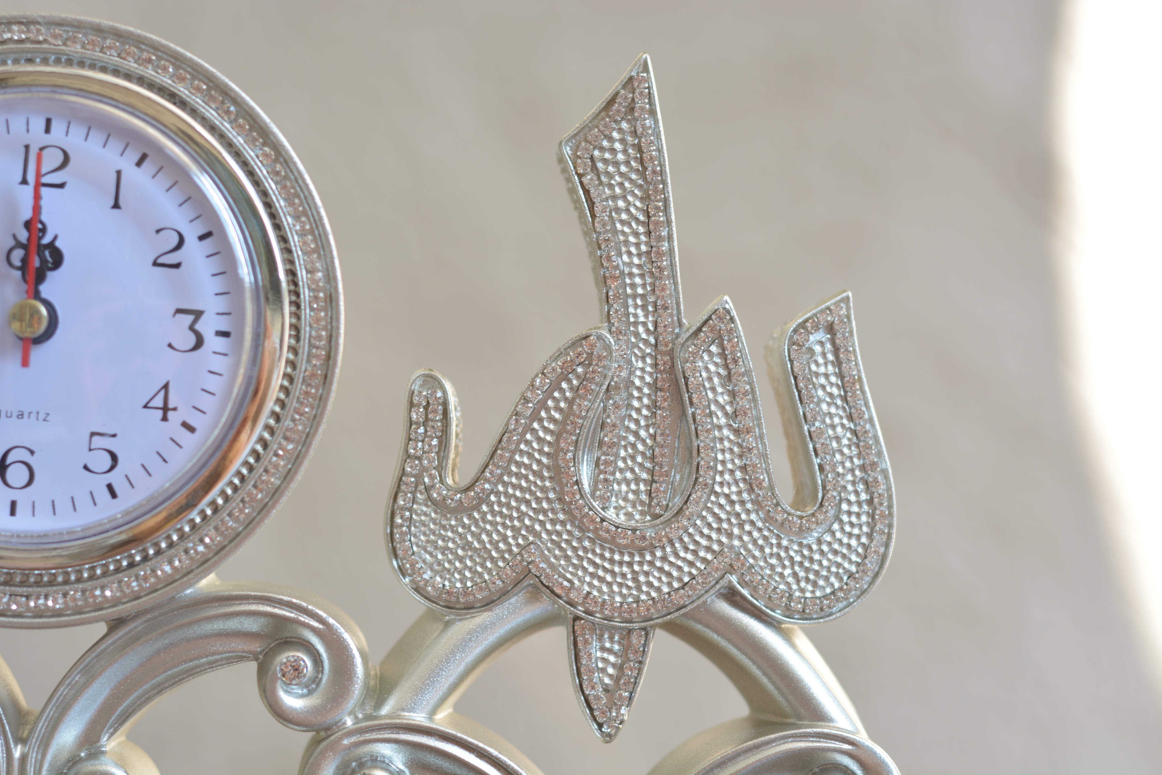 Jeweled Islamic Desk Clock-Allah/Muhammad – HILYA DECOR